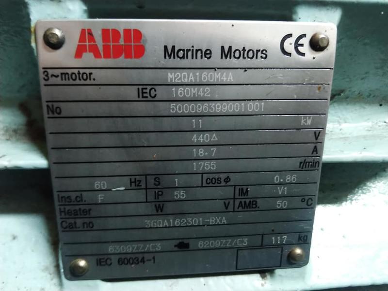 ABB MARINE MOTOR 3-MOTOR M2QA160M4A IEC 160M42 11KW 117KG - PLC DCS SERVO Control MOTOR POWER ...